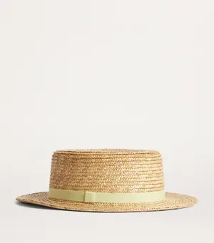 BONITA Ribbon-trim Boater Hat