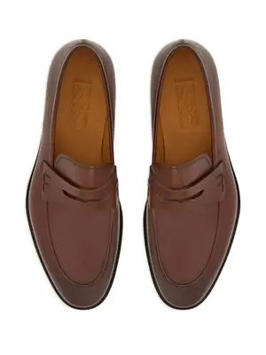 FERRAGAMO Tramezza Penny Loafers In Smooth Grain Leather