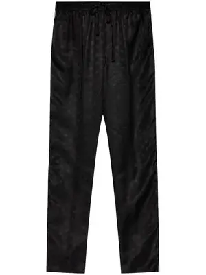 Dolce & Gabbana Logo-jacquard Silk Trousers - Black