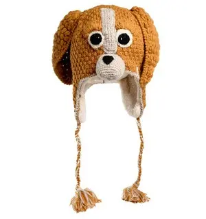 NIRVANNA DESIGNS Crochet Lucy Puppy Hat - White Combo