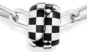 Adina Reyter 4mm Italian Chain Necklace With Checkerboard Bead