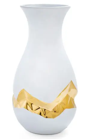 ANNA NEW YORK Talianna Oro Vase - White And Gold