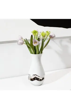 ANNA NEW YORK Talianna Oro Vase - White And Silver