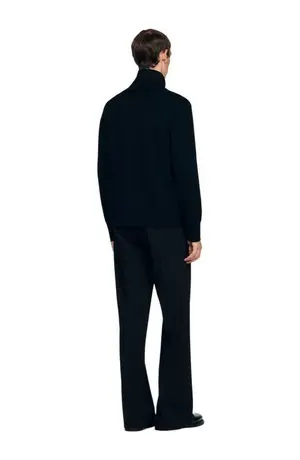Sandro Zip-up Wool Cardigan - Black