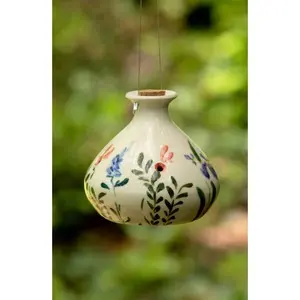 UNCOMMON GOODS Hand-painted Porcelain Hummingbird Feeder - Multi