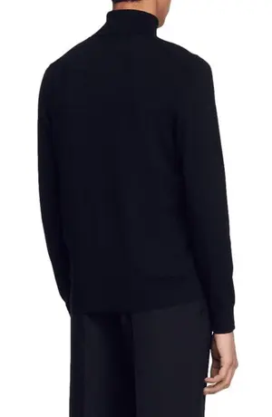 Sandro Wool Roll Neck Sweater - Black