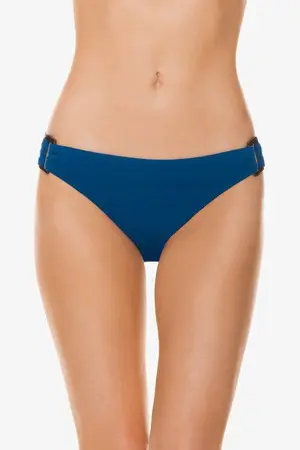 Helen Jon Tortoise Hipster Bikini Bottom Jacquard Textured Marine Blue
