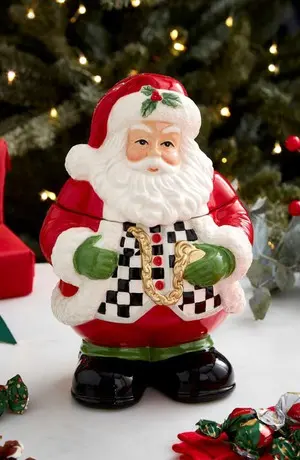 SPODE Christmas Tree Santa Cookie Jar