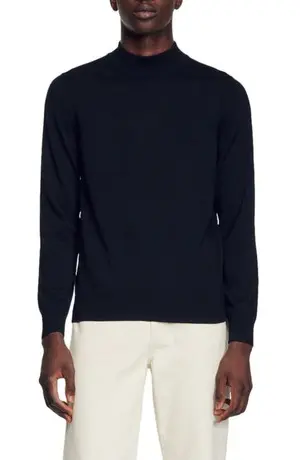 Sandro Mock Neck Sweater - Black