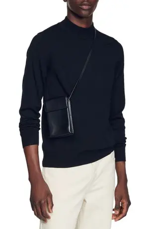 Sandro Wool Mock Neck Sweater - Black