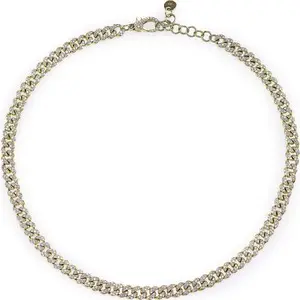Shay Mini Pavé Diamond Link Choker Necklace - Yellow Gold