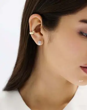 Ring Concierge Emerald Lab Diamond Stud Earrings - One-color