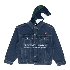 A BATHING APE X Tommy Checked Hood 2way Denim Jacket
