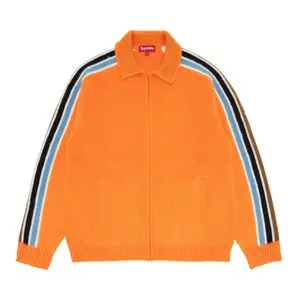 Supreme Sleeve Stripe Zip Up Sweater