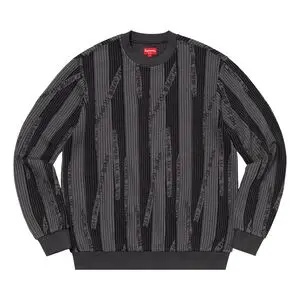 Supreme Textured Stripe Crewneck - Black