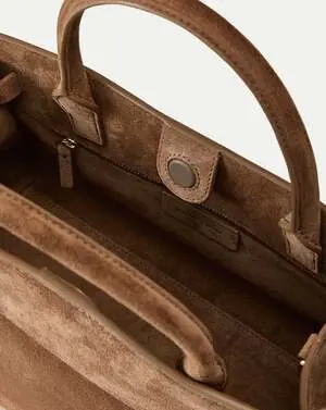Veronica Beard Dash Suede Bag - Bark