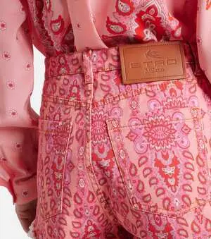 Etro Printed Denim Shorts