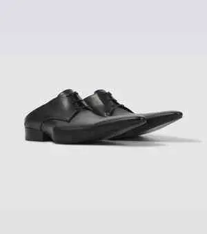 Balenciaga Opera Leather Derby Shoes - Black | Editorialist