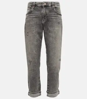 Ag Ex-boyfriend Mid-rise Slim Jeans - Grey