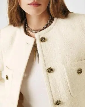 Ba&sh Meredith Bouclé Jacket - Ecru