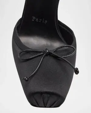 CHRISTIAN LOUBOUTIN 100mm Cassia Ballerina Pumps With Ankle-tie - Black