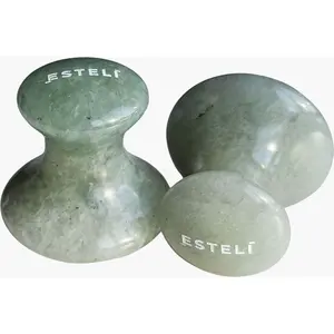 ESTELI Pair Of Aventurine Mushroom Gua Sha Face - Light Green