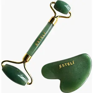 ESTELI Aventurine Roller And Gua Sha Set - Dark Green