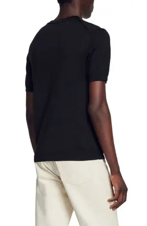 Sandro Knitted T-shirt - Black