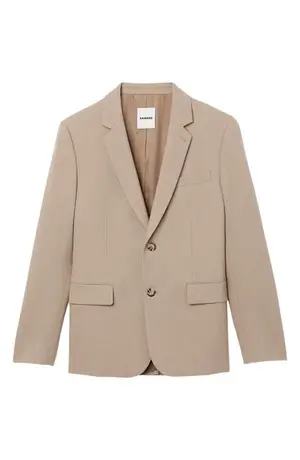 Sandro Wool Suit Jacket - Beige