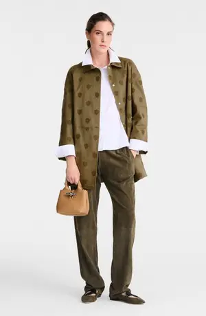 Longchamp Le Roseau Leather Top Handle Bag - Walnut
