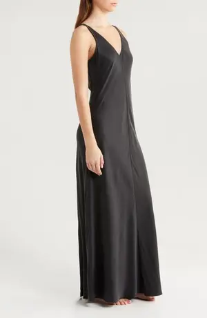 Lunya Washable Silk Nightgown - Immersed Black