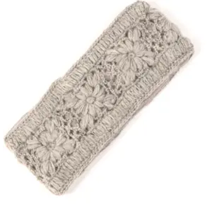 NIRVANNA DESIGNS Flower Crochet Knit Headband - Ash