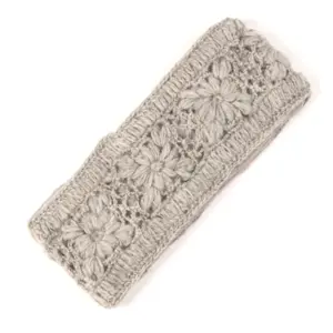NIRVANNA DESIGNS Nirvana Designs Flower Crochet Knit Headband Ash