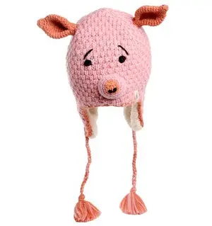 NIRVANNA DESIGNS Crochet Piggy Hat - White