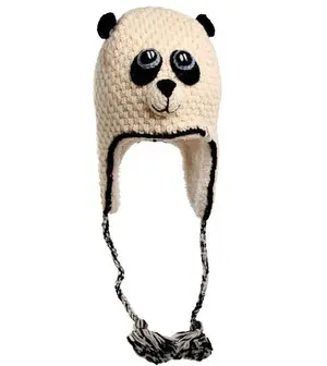 NIRVANNA DESIGNS Crochet Panda Hat - White Combo