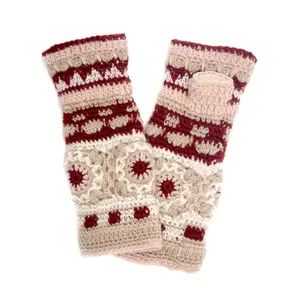 NIRVANNA DESIGNS Nirvana Designs Dreams Crochet Handwarmers Beige Combo