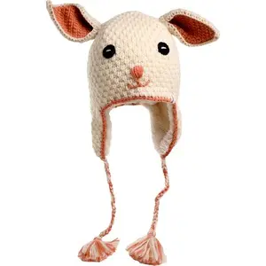 NIRVANNA DESIGNS Crochet Rabbit Hat - White
