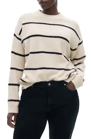 Mango Marina Striped Sweater - Sand