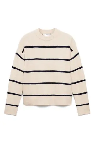 Mango Marina Striped Sweater - Sand