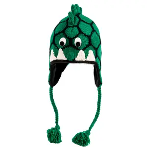 NIRVANNA DESIGNS Nirvana Designs Hand-Knit Dinosaur Hat Green