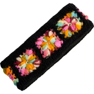 NIRVANNA DESIGNS Flower Crochet Headband - Black Multi