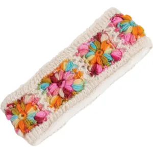 NIRVANNA DESIGNS Flower Crochet Headband - White Multi