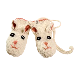 NIRVANNA DESIGNS Crochet Rabbit Mittens - White