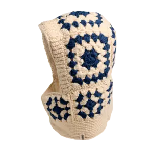NIRVANNA DESIGNS Crochet Patch Hood - White