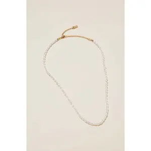 RUBI SHOES Beaded Necklace - Gold Plated Pearl