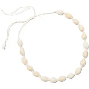 RUBI SHOES Beaded Necklace Up Cowrie Shell