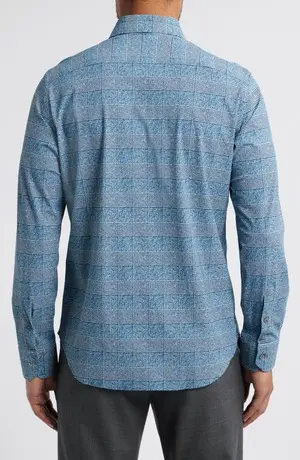 Zanella Downing Glen Plaid Knit Nylon Blend Dress Shirt