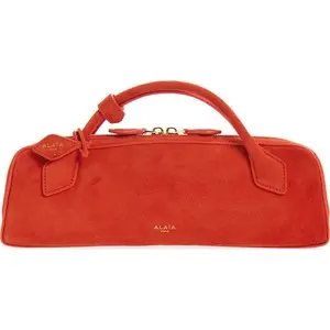Alaïa Le Teckel Suede Clutch - Orange Brule