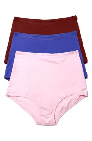Hanky Panky Yourfit™ Assorted 3-pack High Waist Briefs - Bliss/blue/mulled Wine