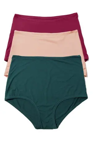 Hanky Panky Yourfit™ Assorted 3-pack High Waist Briefs - Green/beige/burgundy